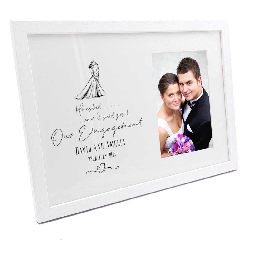 Personalised He Asked I Said Yes Our Engagement Photo Frame - Etsy