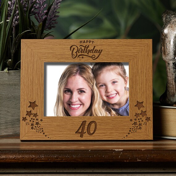 Happy 40th Birthday Wooden Photo Frame Gift | Etsy UK