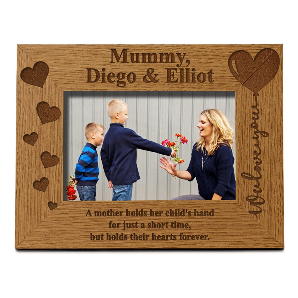 Personalised We Love Mummy Photo Frame Oak Wood Finish | Etsy UK