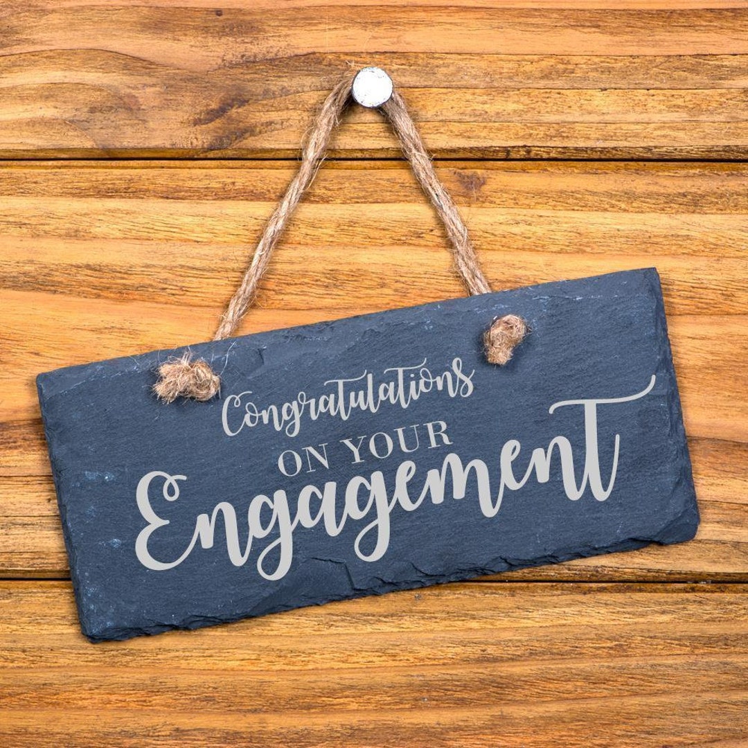 Congratulations on Your Engagement Hanging Slate Gift - Etsy