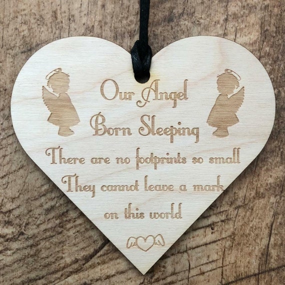 In Loving Memory Baby Girl Born Sleeping Heart Wooden Plaque | Etsy
