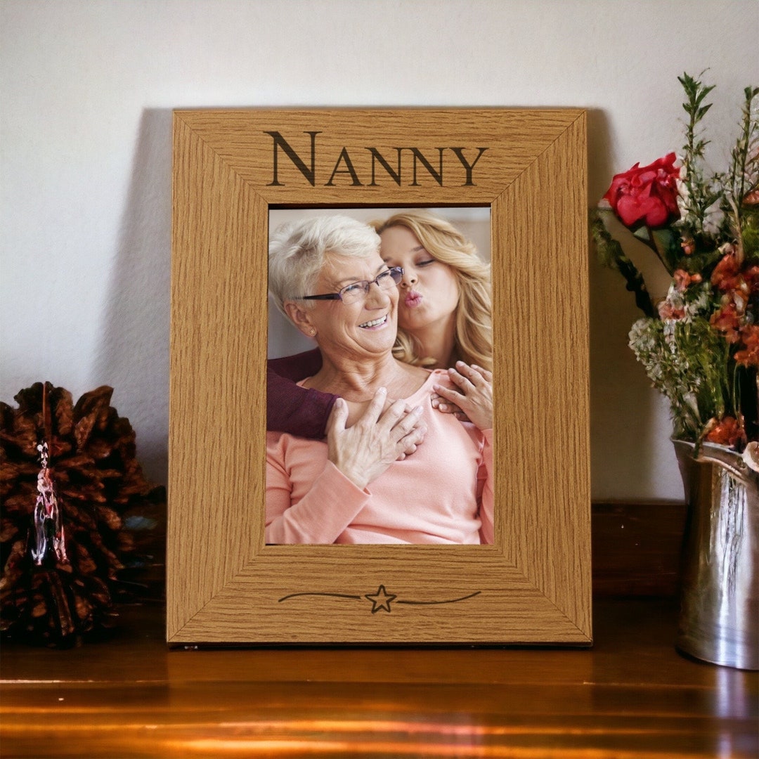 Nanny Engraved 6x4 Portrait Picture Photo Frame Brown Oak Finish - Etsy
