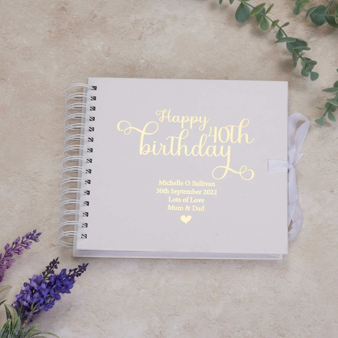 Personalised 40th Birthday Scrapbook Photo Album or Guest Book Gift ...