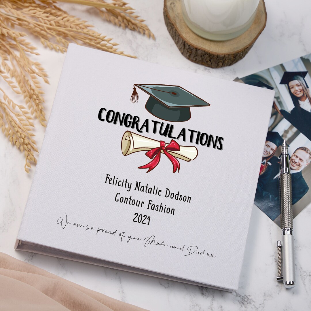 Large Book Bound Personalised Congratulations Graduation Photo Album - Etsy