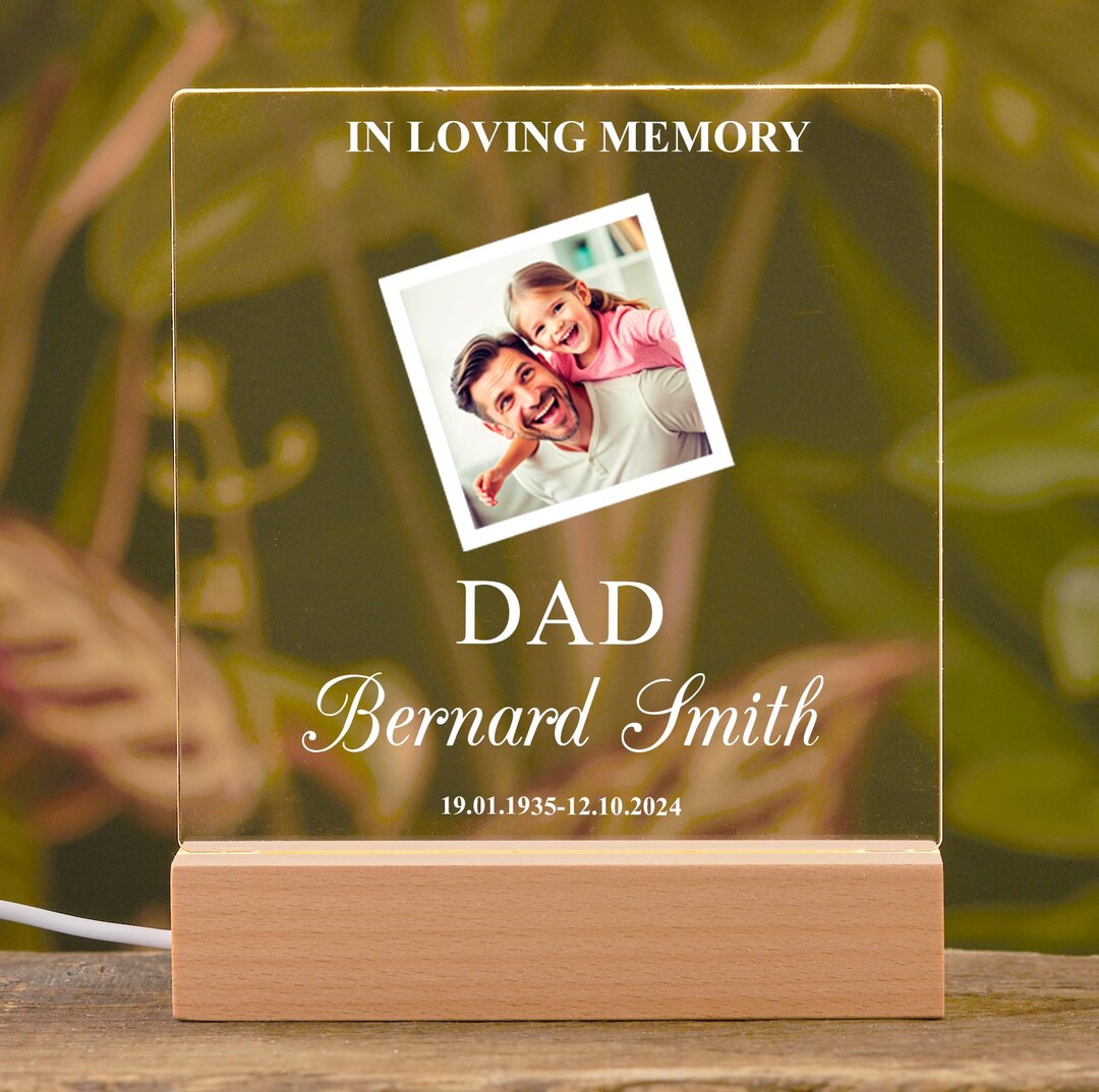 Personalised Photo Memorial Lamp Night Light Remembrance Keepsake - Etsy