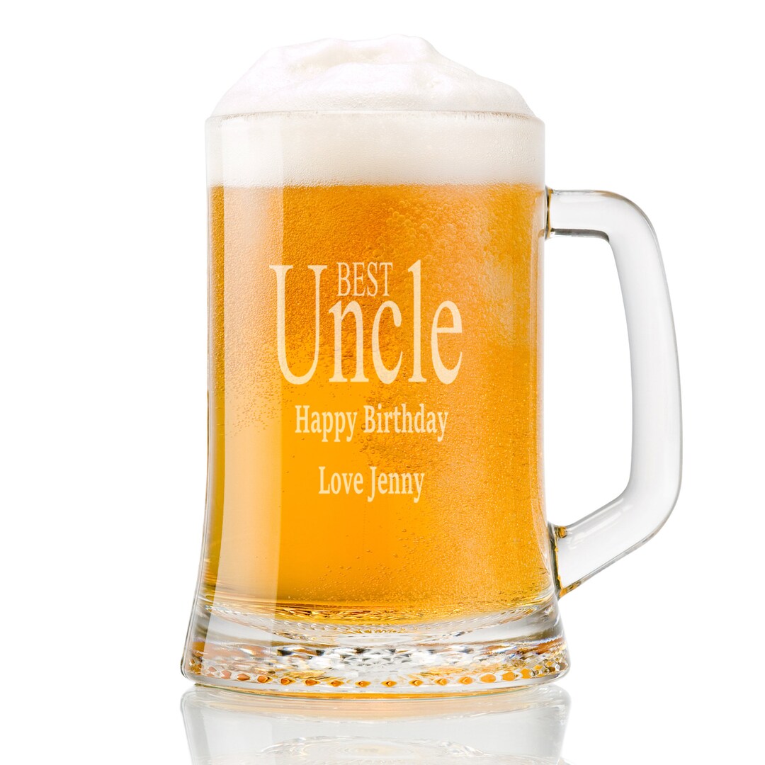 Personalised Engraved Uncle Beer Glass Tankard One Pint Gift - Etsy