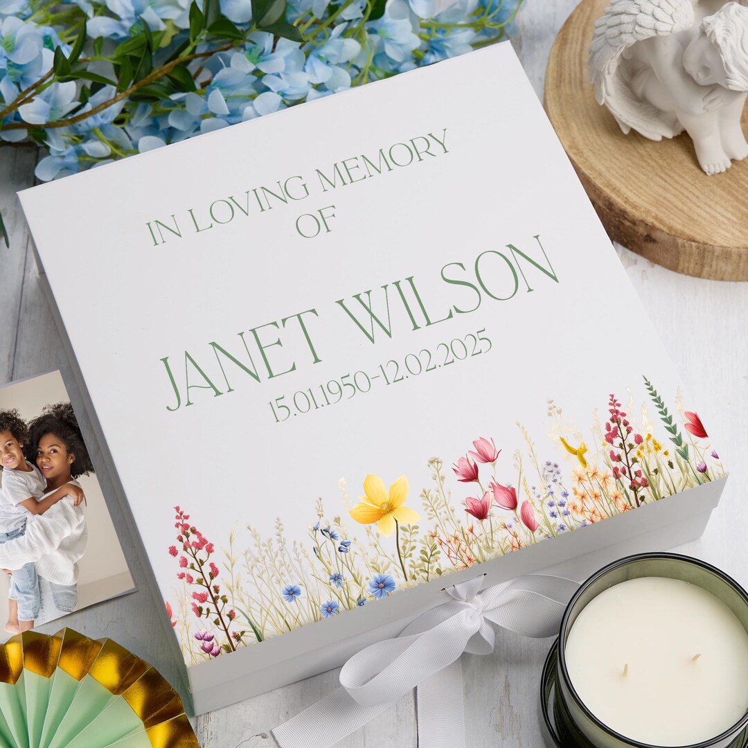 Custom Funeral Memorial Keepsake Box With Personalisation for ...