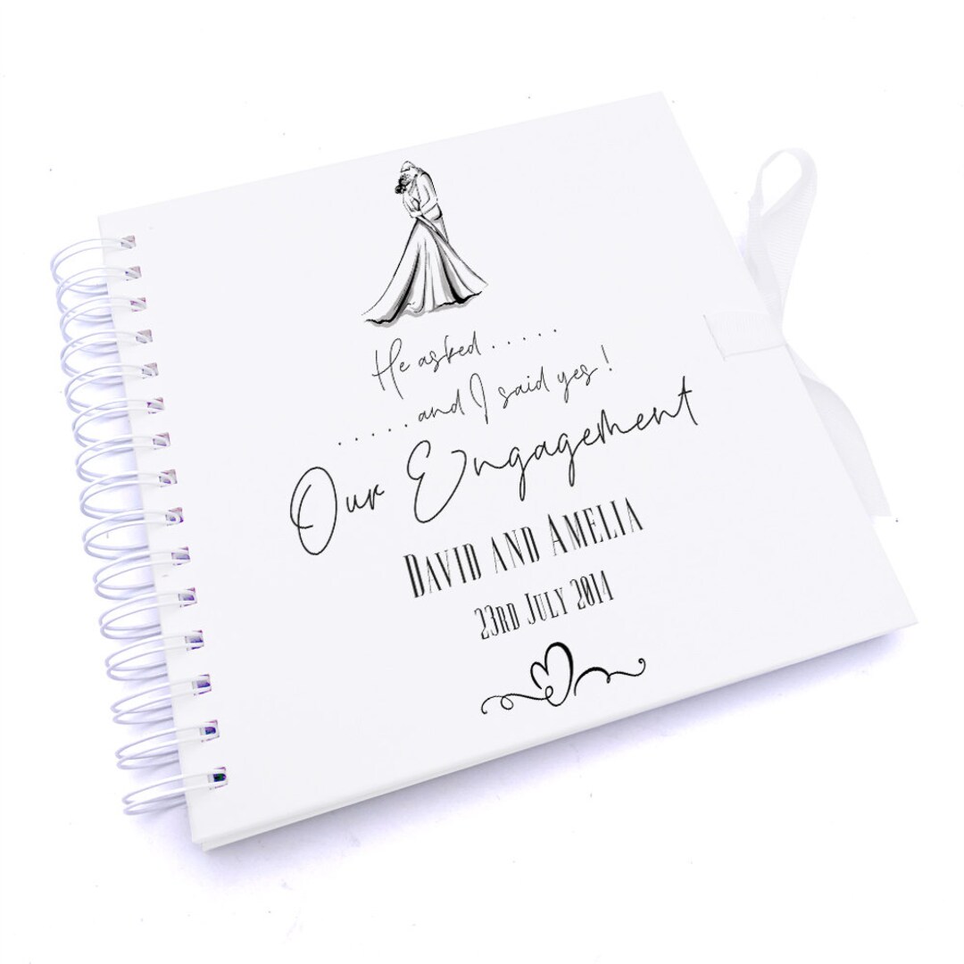 Personalised He Asked I Said Yes Our Engagement Scrapbook Photo Album Personalised He Asked I Said Yes Our Engagement Scrapbook Photo Album