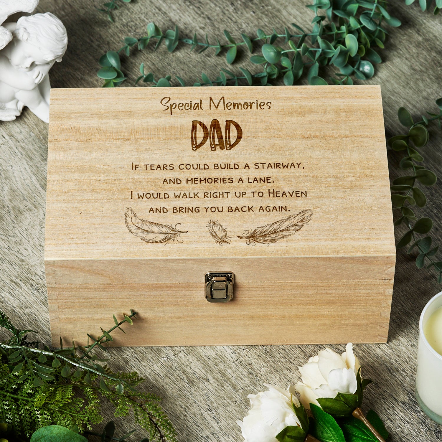 Dad Remembrance Large Wooden Memory Keepsake Box Gift - Etsy