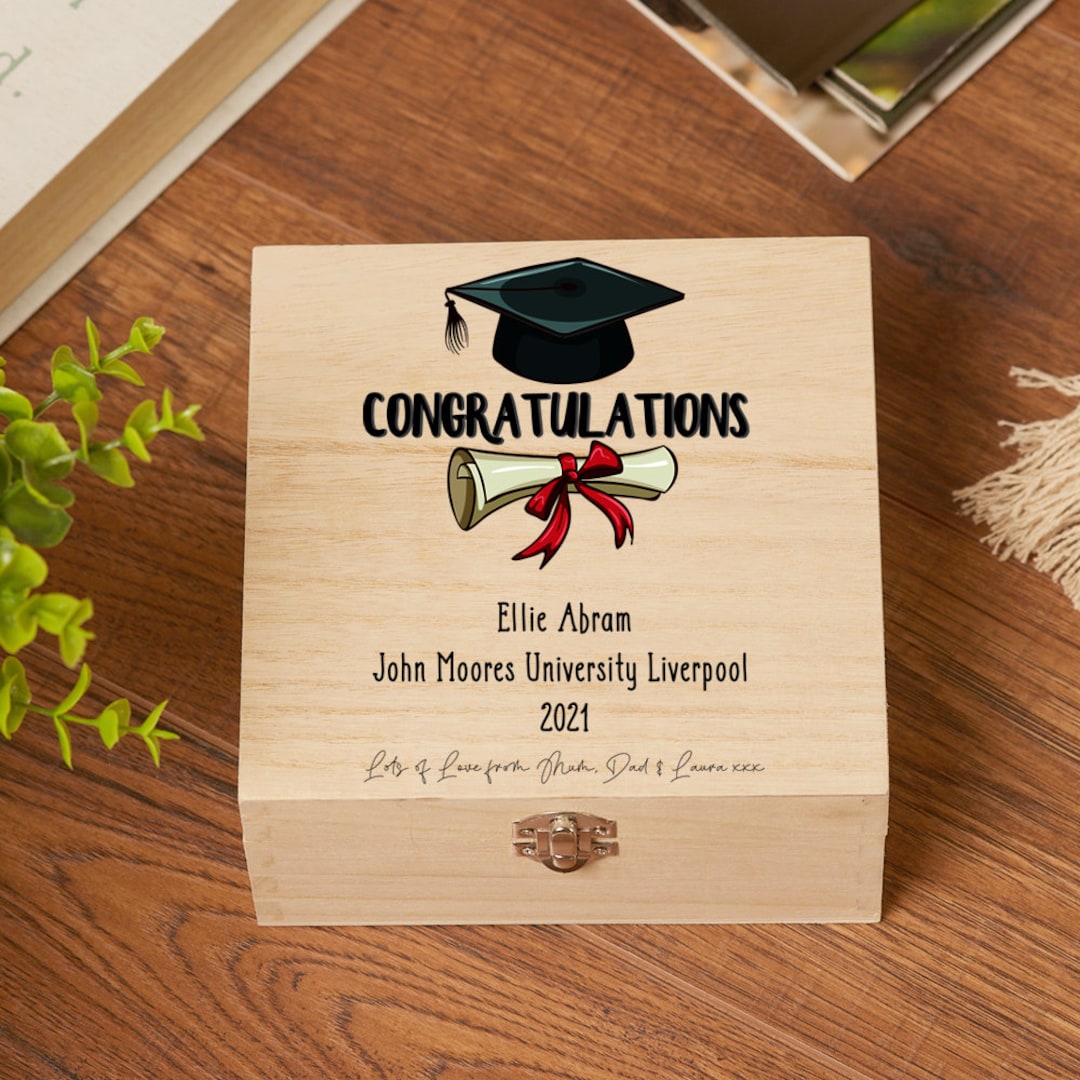 Personalised Graduation Keepsake Memory Box With Hat Design - Etsy