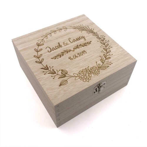 Personalised Wooden Wedding Keepsake Box | Etsy