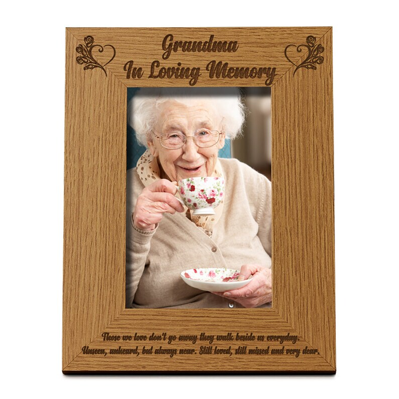 Grandma in Loving Memory Remembrance Portrait Wooden Photo Frame Gift ...
