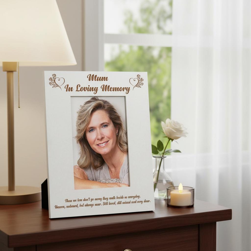 White Engraved Mum in Loving Memory Engraved Photo Frame Gift - Etsy