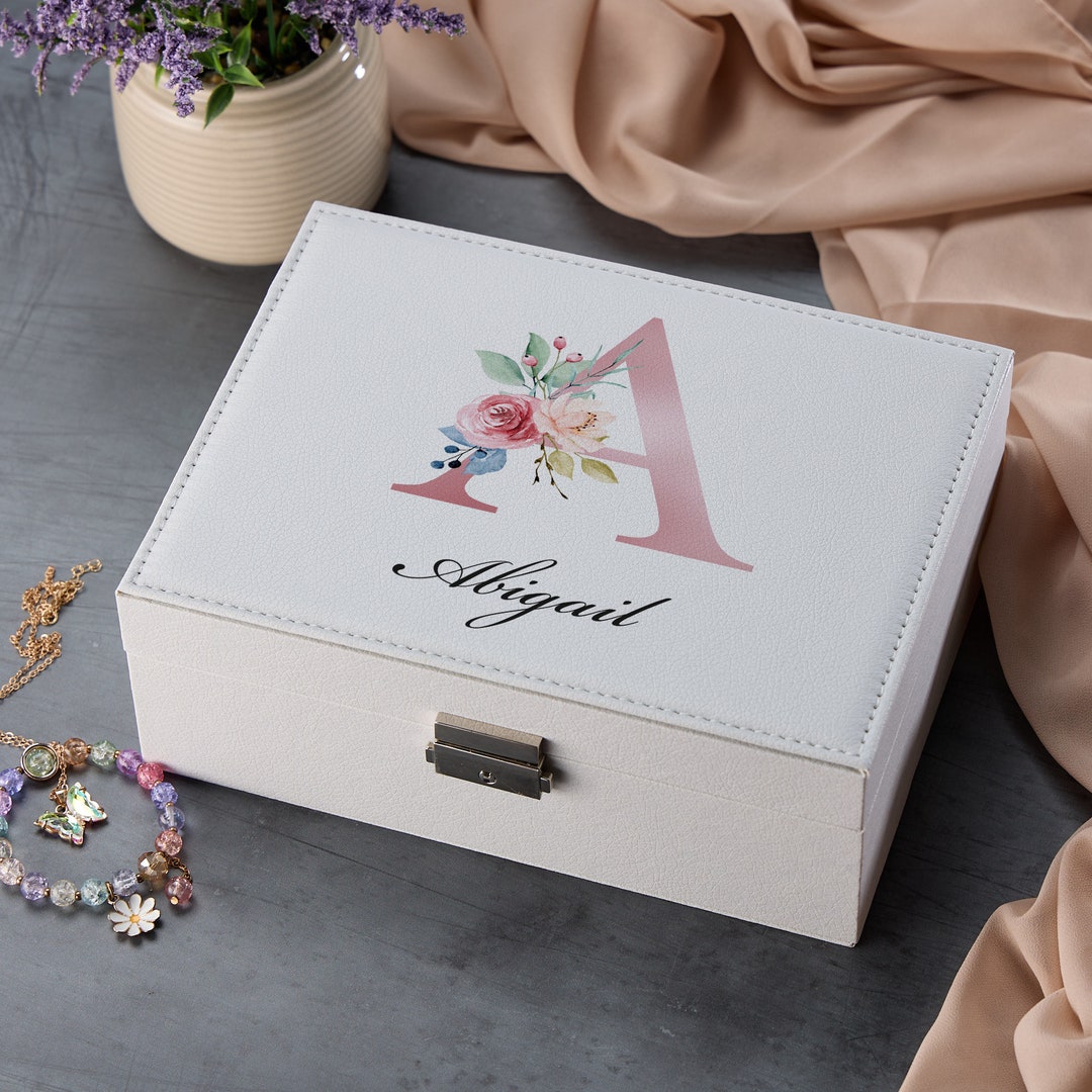 Personalised Pink Alphabet Jewellery Box Gift for Her - Etsy UK