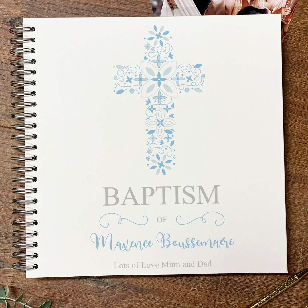 Large Elegant Baptism Memories Photo Album Scrapbook Guest Book Boxed ...
