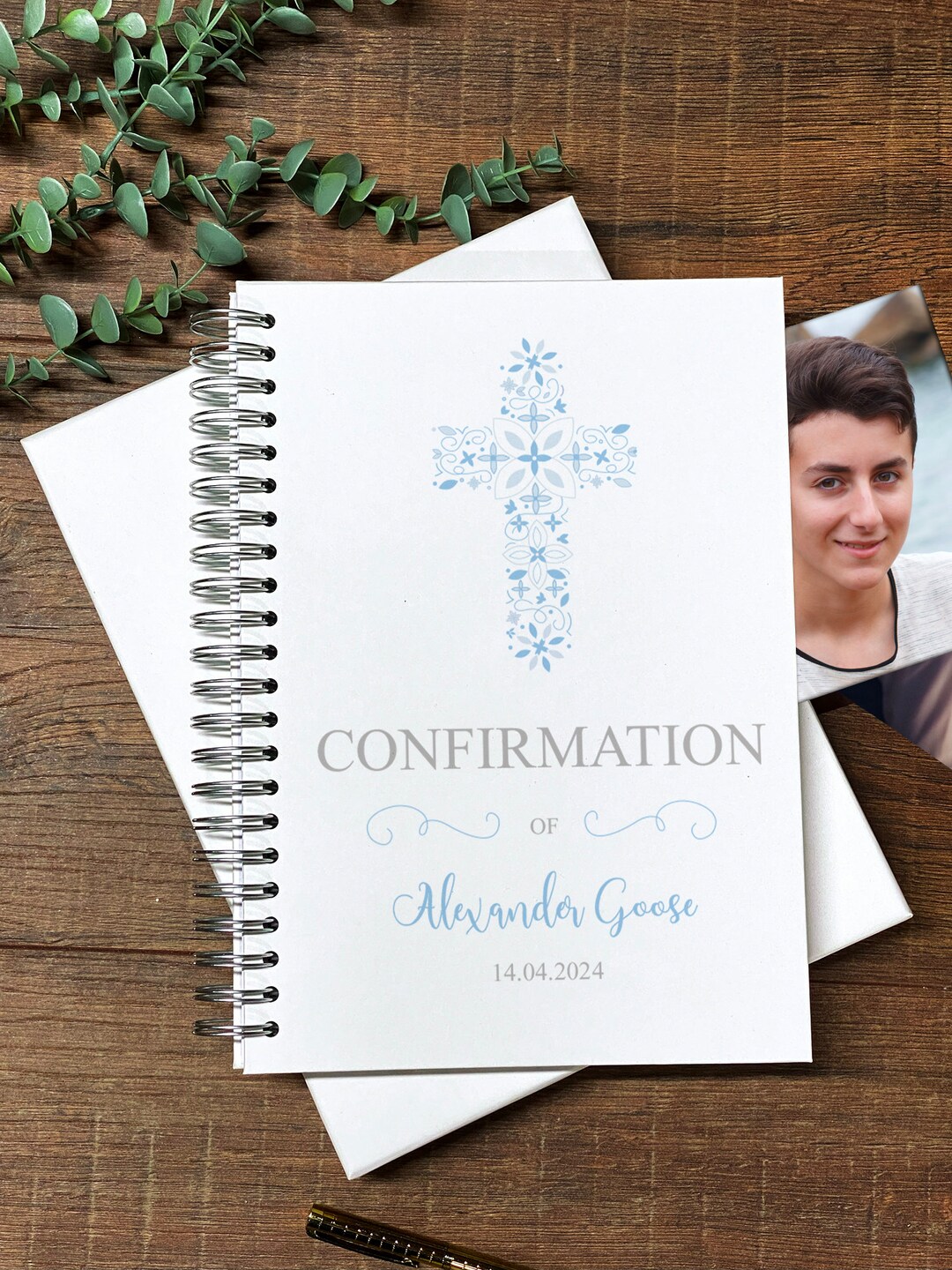 Large Confirmation Photo Album Scrapbook Guest Book Boxed With Blue ...