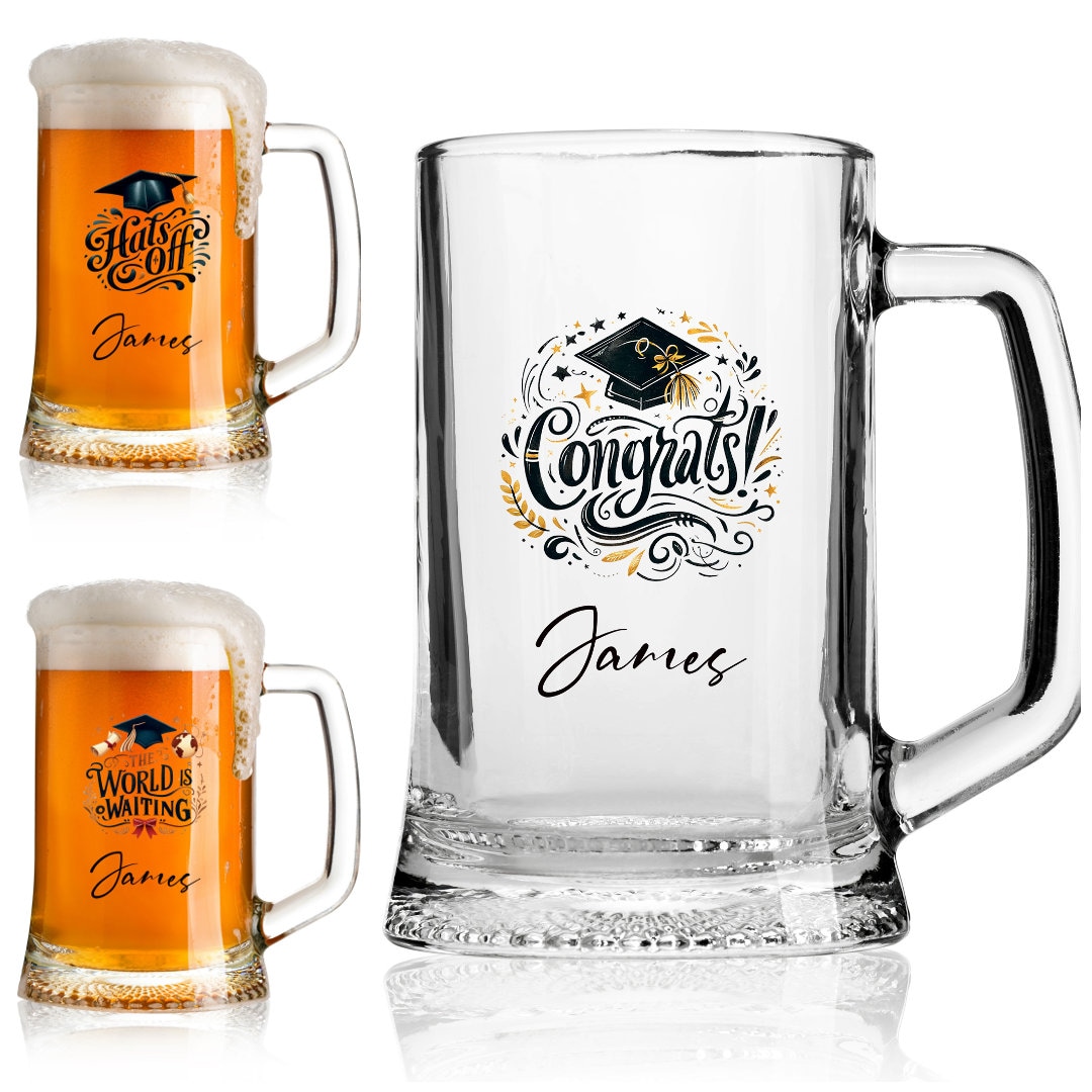 Personalised Graduation Beer Glass Tankard Congratulations Keepsake - Etsy
