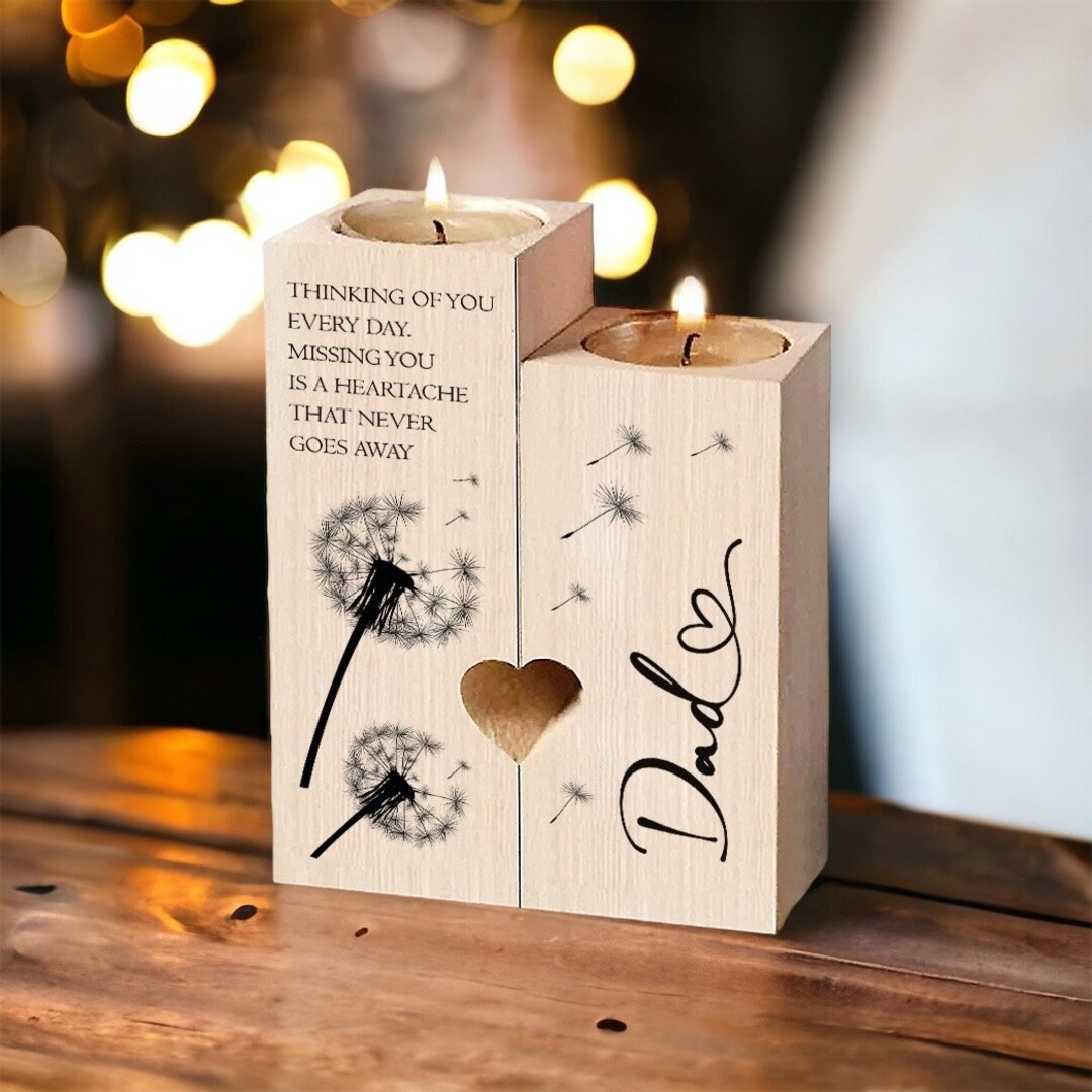 Dad in Loving Memory Remembrance Double Tea Light Candle Holder - Etsy