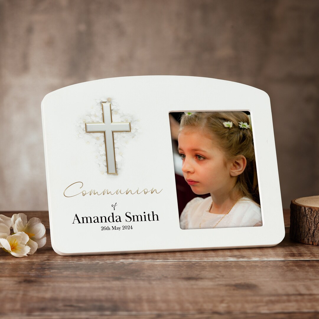 Personalised Confirmation Photo Frame With Silver Cross - Etsy