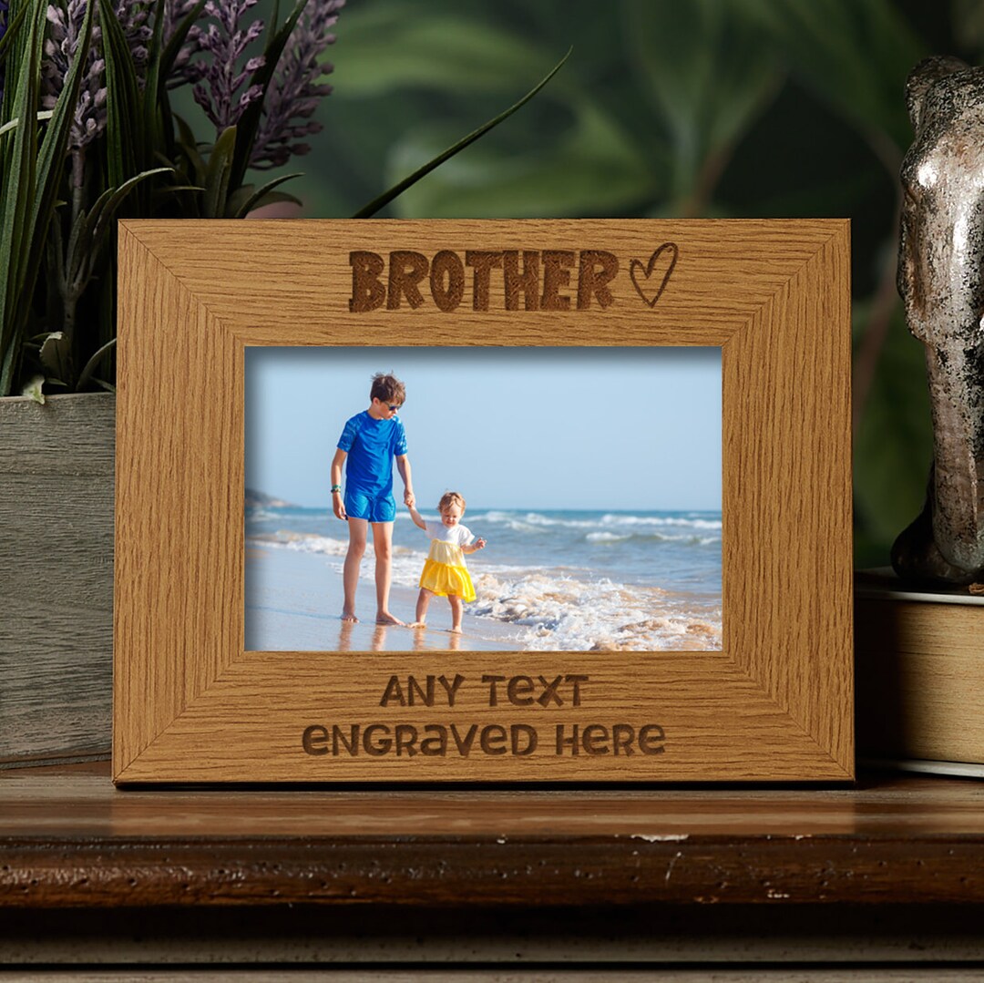 Oak Personalised Brother Picture Photo Frame Heart Gift - Etsy