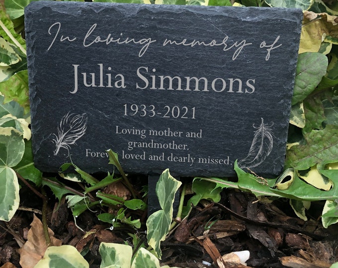 Slate Memorial Plaque 25cm X 17cm Memorial Wall Plaques Commemorative ...