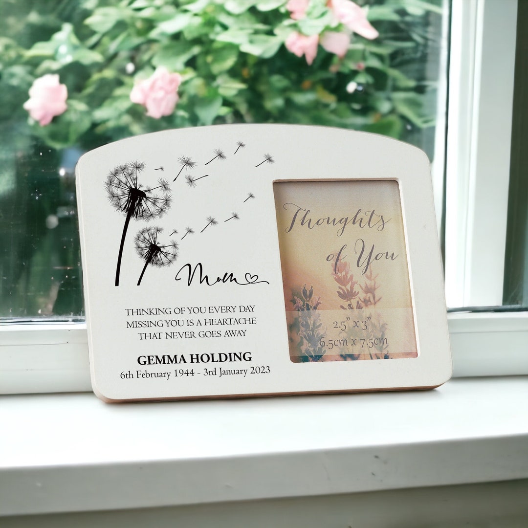 Personalised Mum Memorial Remembrance Photo Frame With Dandelions - Etsy