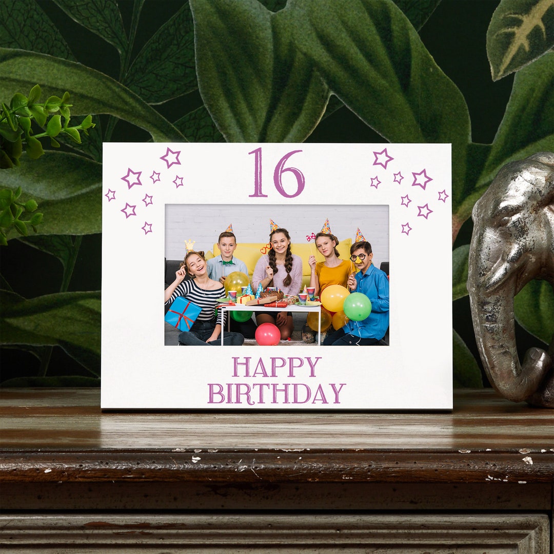 16th Birthday Photo Frame Gift for Her With Star Design - Etsy