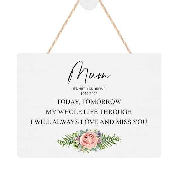 Personalised Mum Remembrance Memorial Keepsake Plaque - Etsy