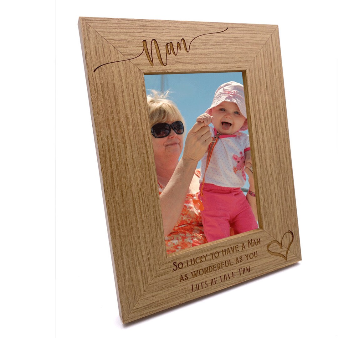 Personalised Nan Love Heart Engraved Portrait Photo Frame Gift - Etsy
