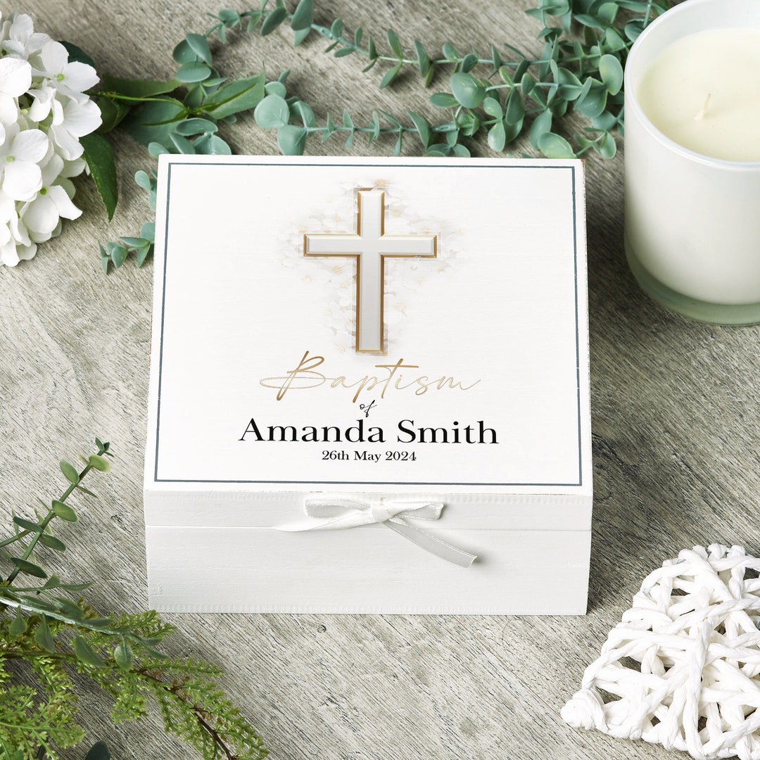 Personalised Baptism Keepsake Box Gift With Vintage Finish - Etsy