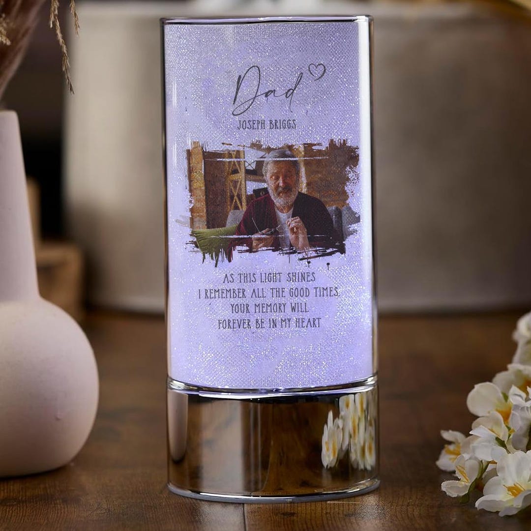 Personalised Dad Sympathy Gift Memorial Remembrance Light With Photo - Etsy
