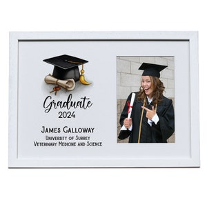 Personalised Graduation Photo Frame Gift With Hat and Scroll - Etsy