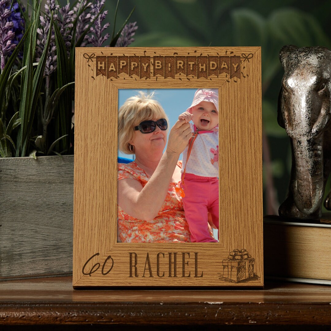 Personalised 60th Birthday Photo Frame Gift With Balloons Portrait - Etsy