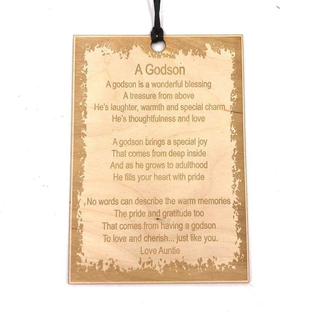 Godson Poem Large Engraved Wooden Plaque Gift - Etsy