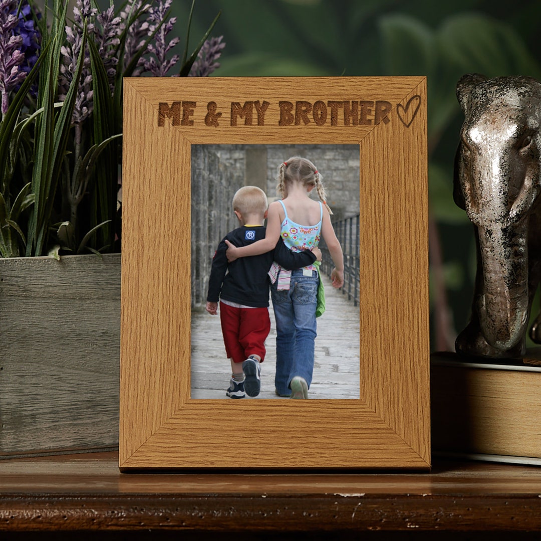Oak Me and My Brother Picture Photo Frame Heart Gift Portrait - Etsy
