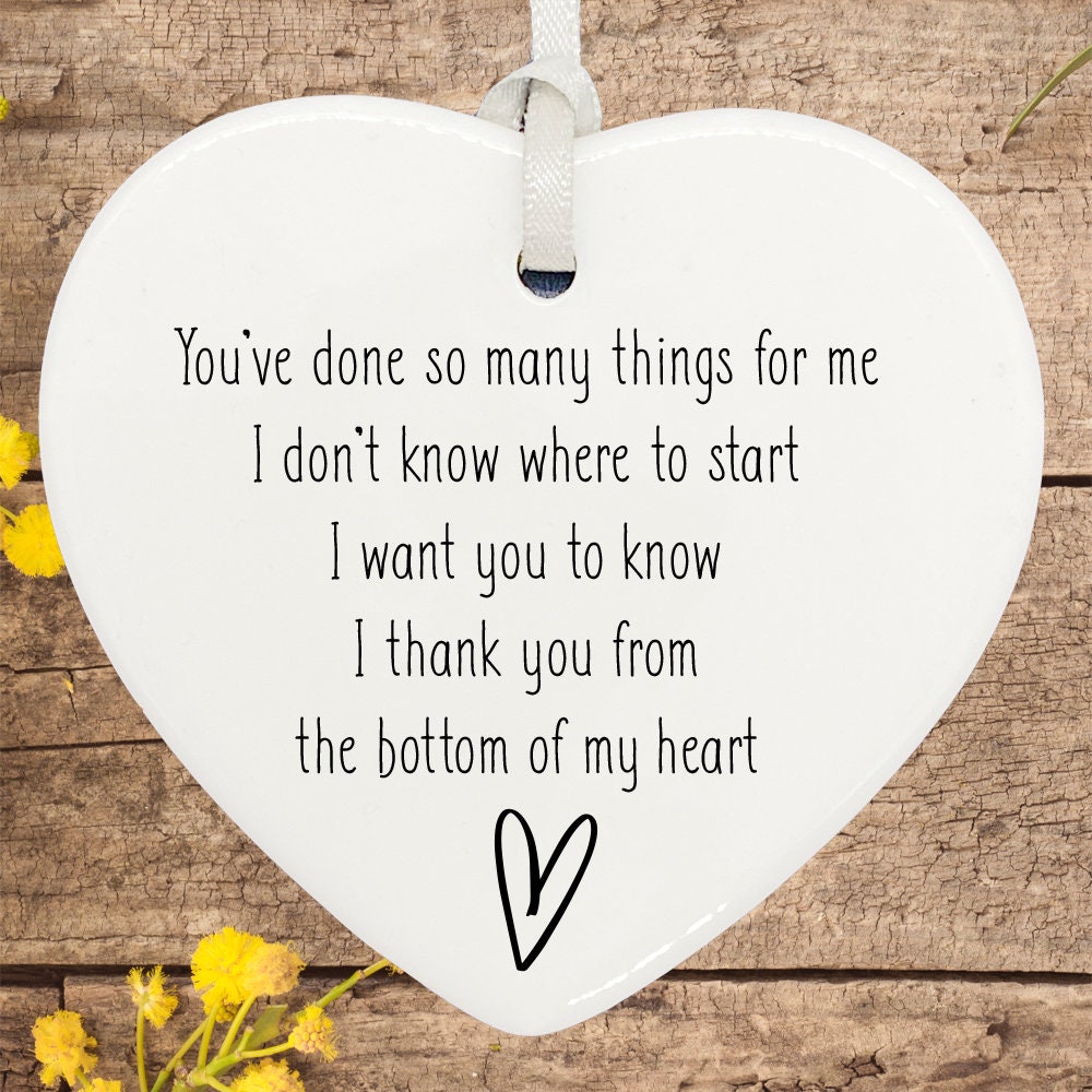 Thank You From The Bottom Of My Heart Friendship ceramic heart present ...