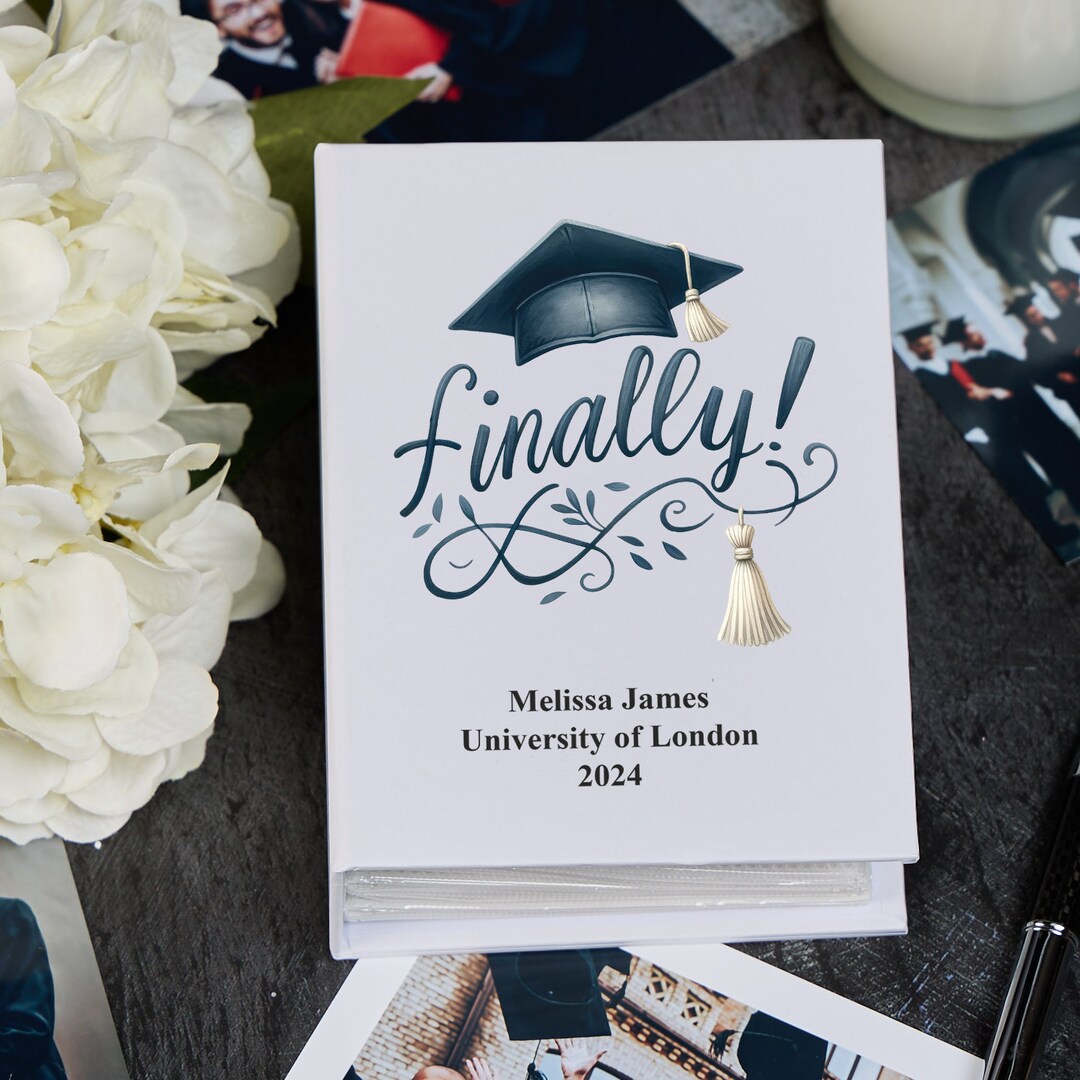 Personalised Graduation Photo Album 100 X 6x4 Finally Graduated - Etsy