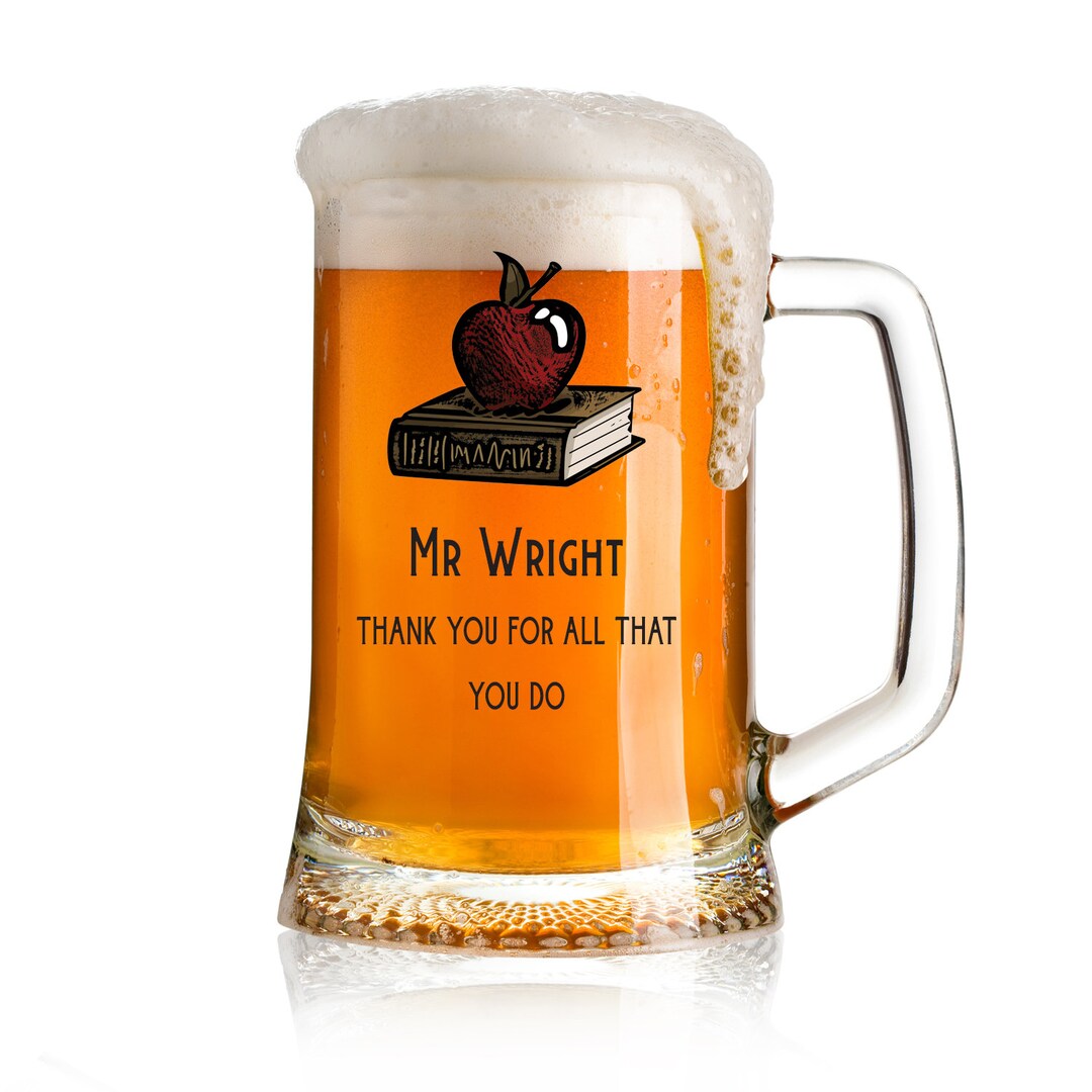 Personalised Teacher Thank You Gift Beer Glass Tankard Keepsake - Etsy