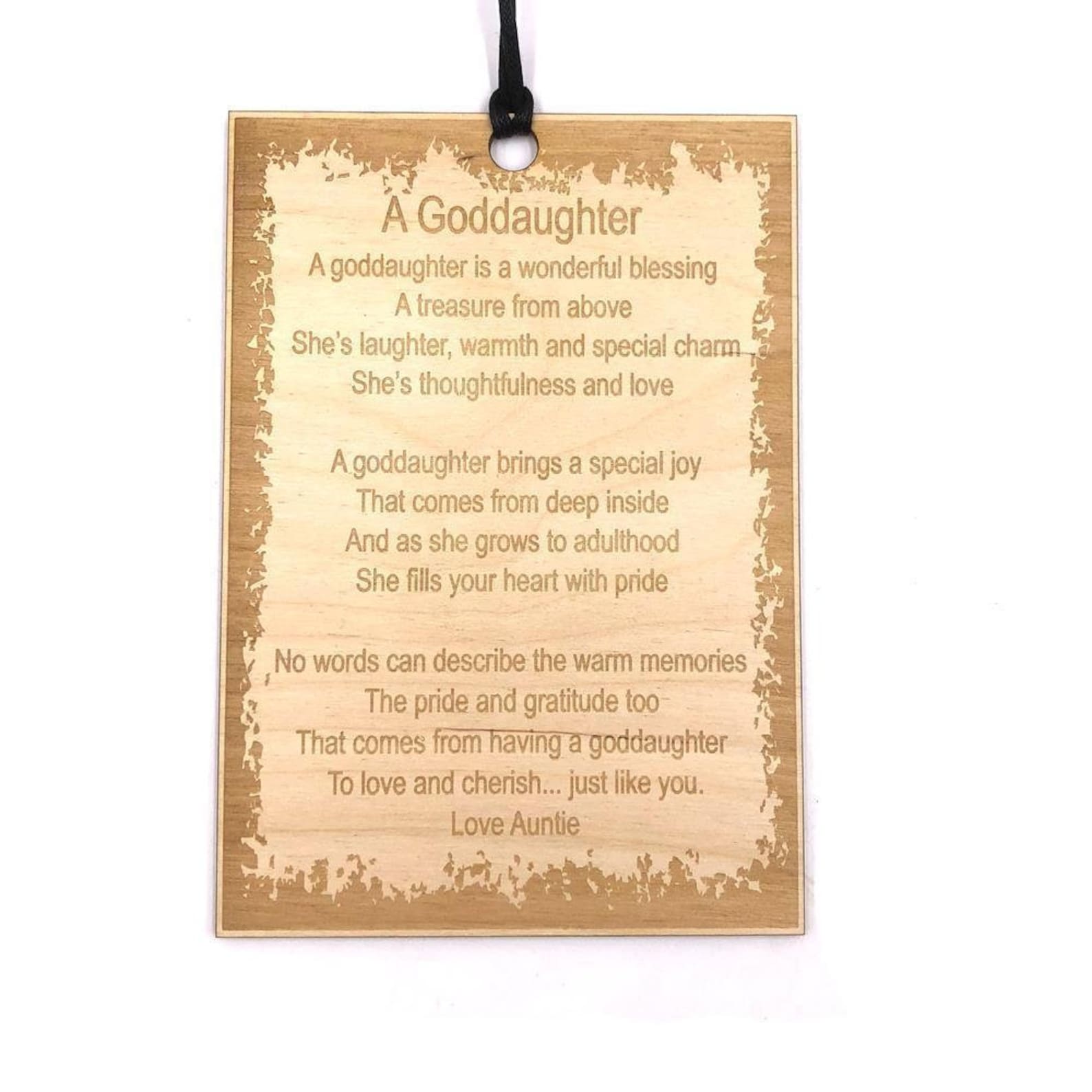Goddaughter Poem Large Engraved Wooden Plaque Gift - Etsy