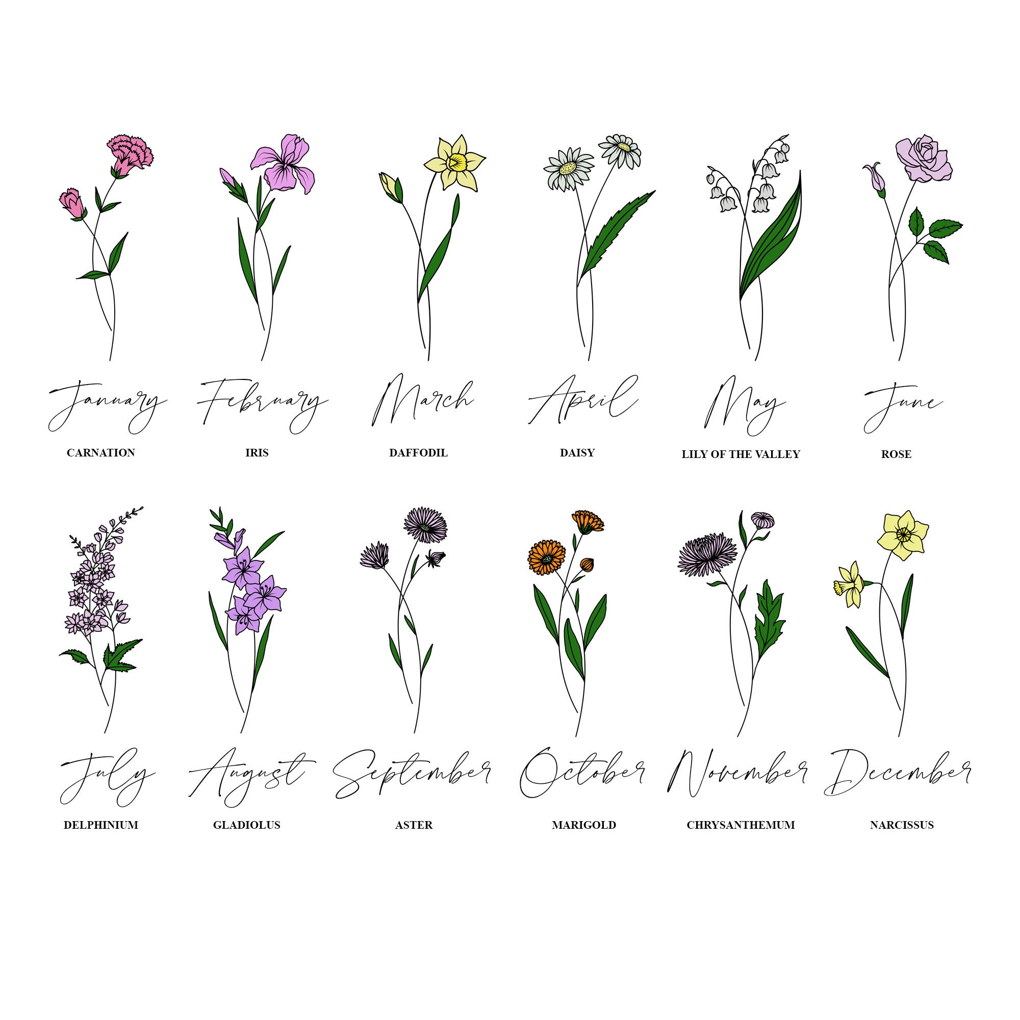 Personalised Birth Flower Birthday Notebook Gift - Etsy