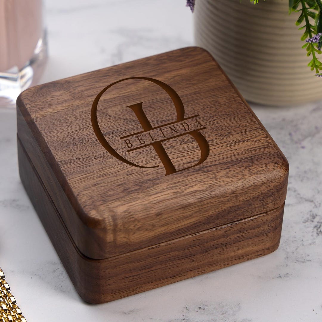 Luxury Wooden Personalised Initial Jewellery Box Gift for Her - Etsy