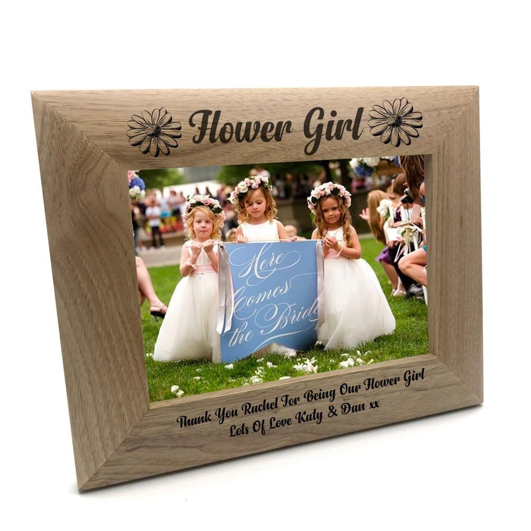 Personalised Flower Girl Wooden Photo Frame Gift - Etsy