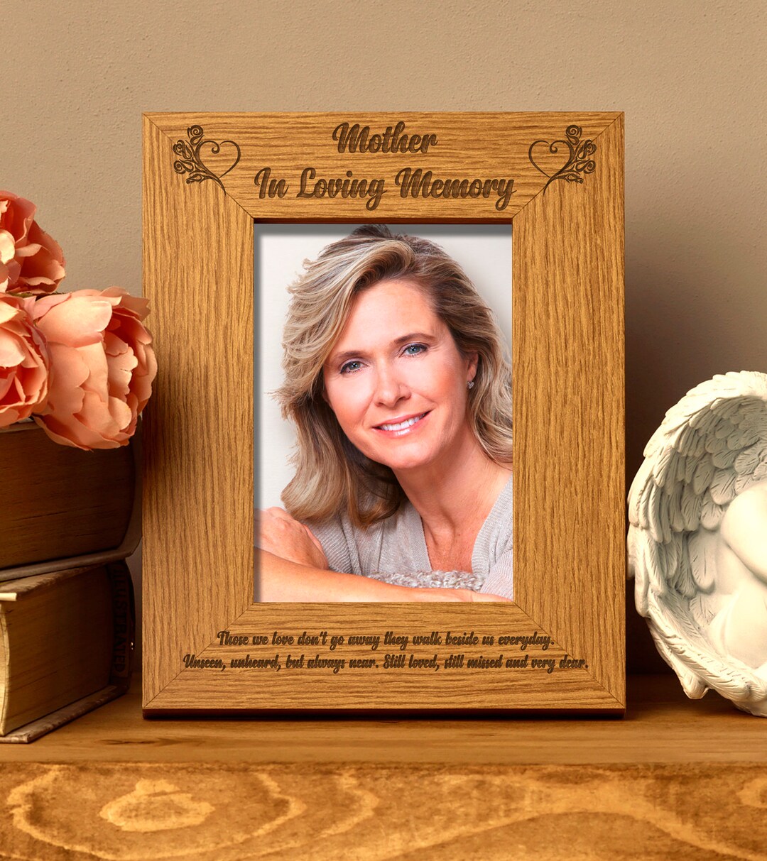 Mother in Loving Memory Remembrance Portrait Wooden Photo Frame Gift ...