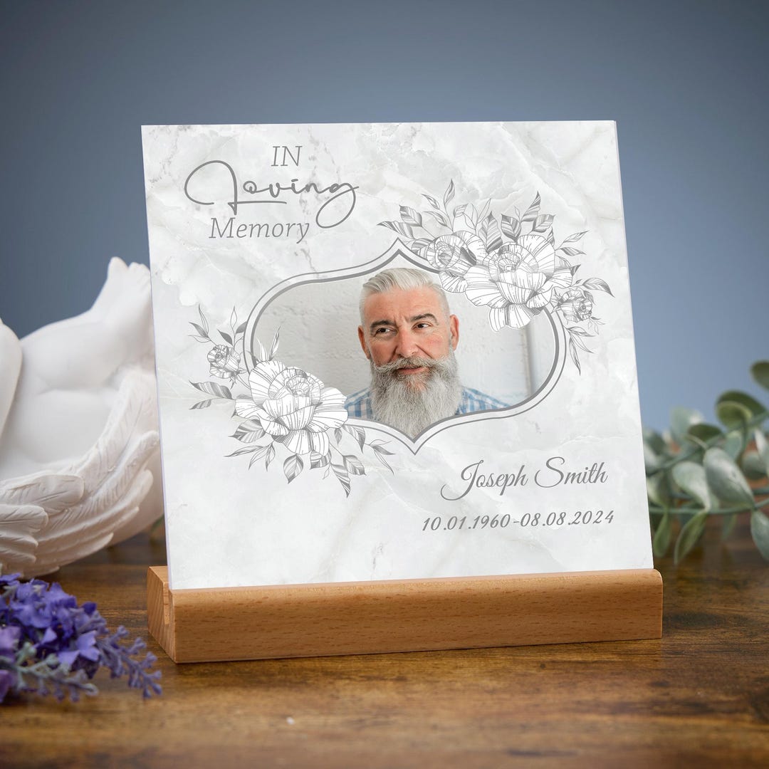 Personalised Male Condolence Memorial Plaque With Photo Gift - Etsy