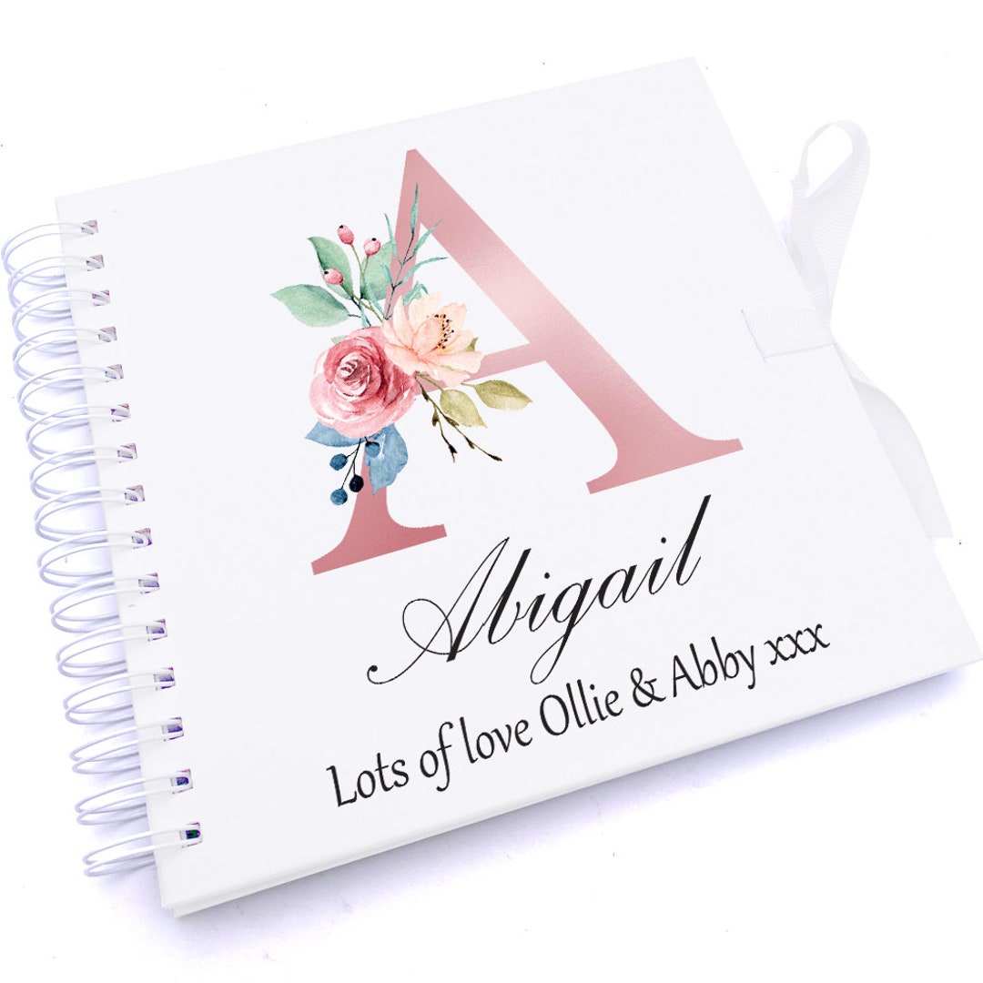 Personalised Pink Letter Monogram Scrapbook Photo Album - Etsy