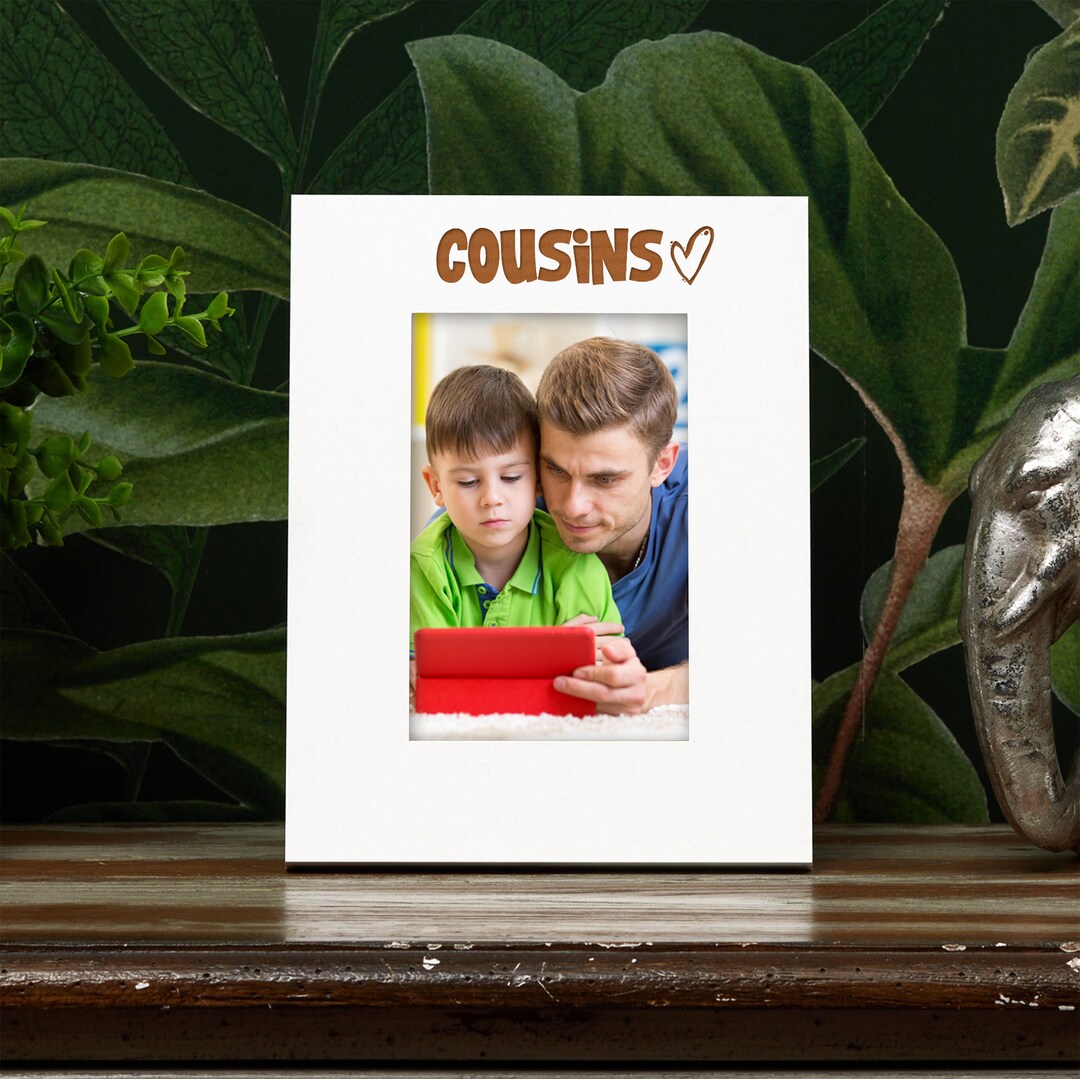 White Engraved Cousins Picture Photo Frame Heart Gift Portrait - Etsy