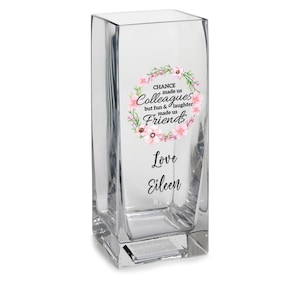 Personalised Retirement Flower Vase Gift Chance Made Us Colleagues ...