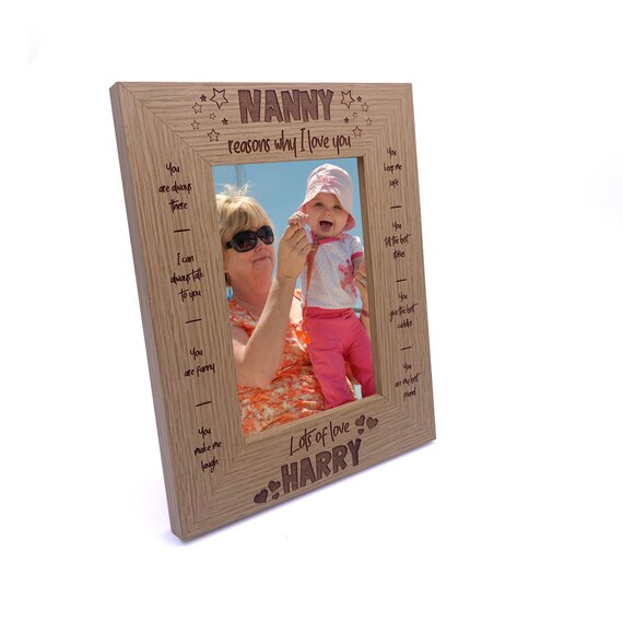 Personalised Nanny Photo Frame Gift the Reasons I Love You - Etsy