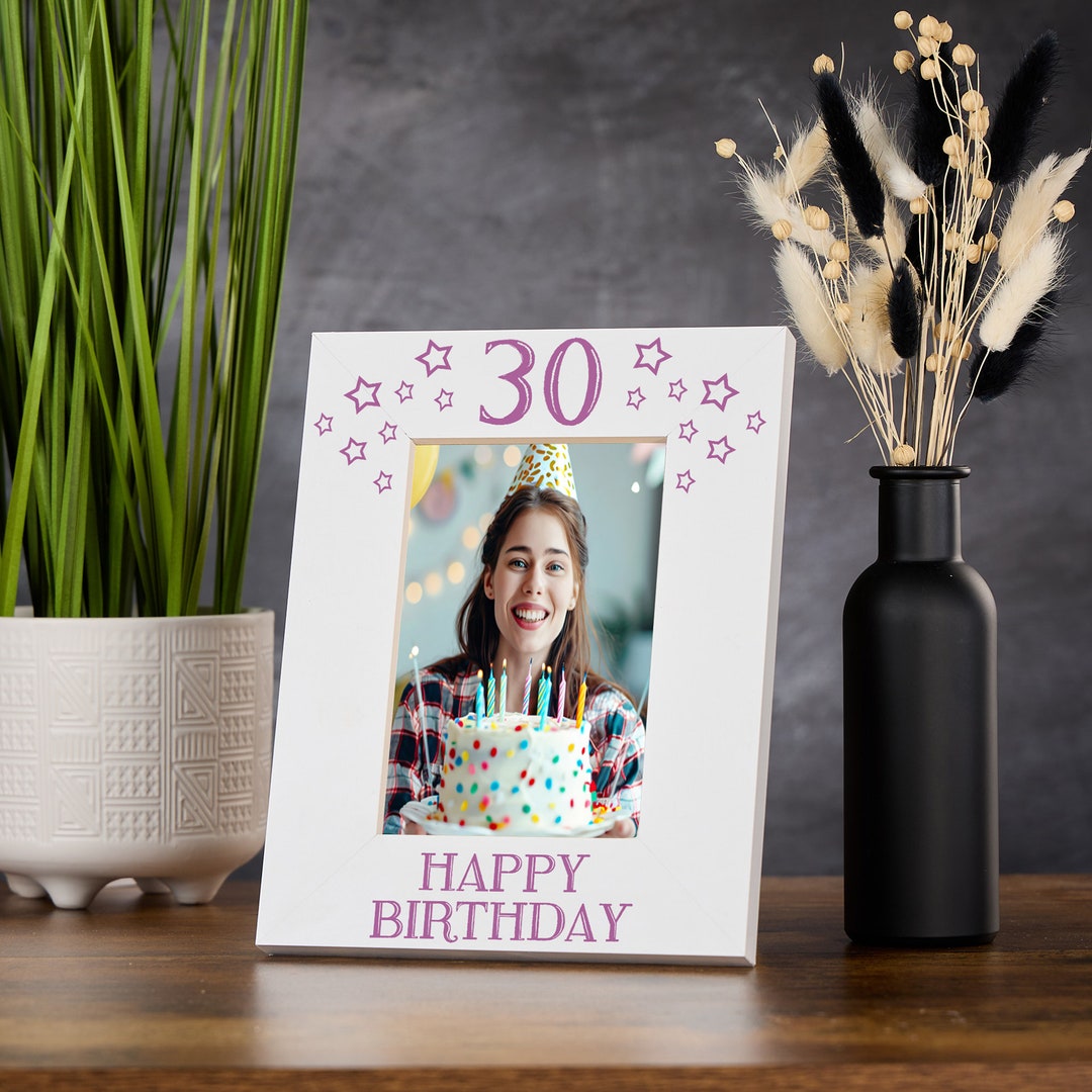 30th Birthday Photo Frame Gift for Her With Star Design - Etsy