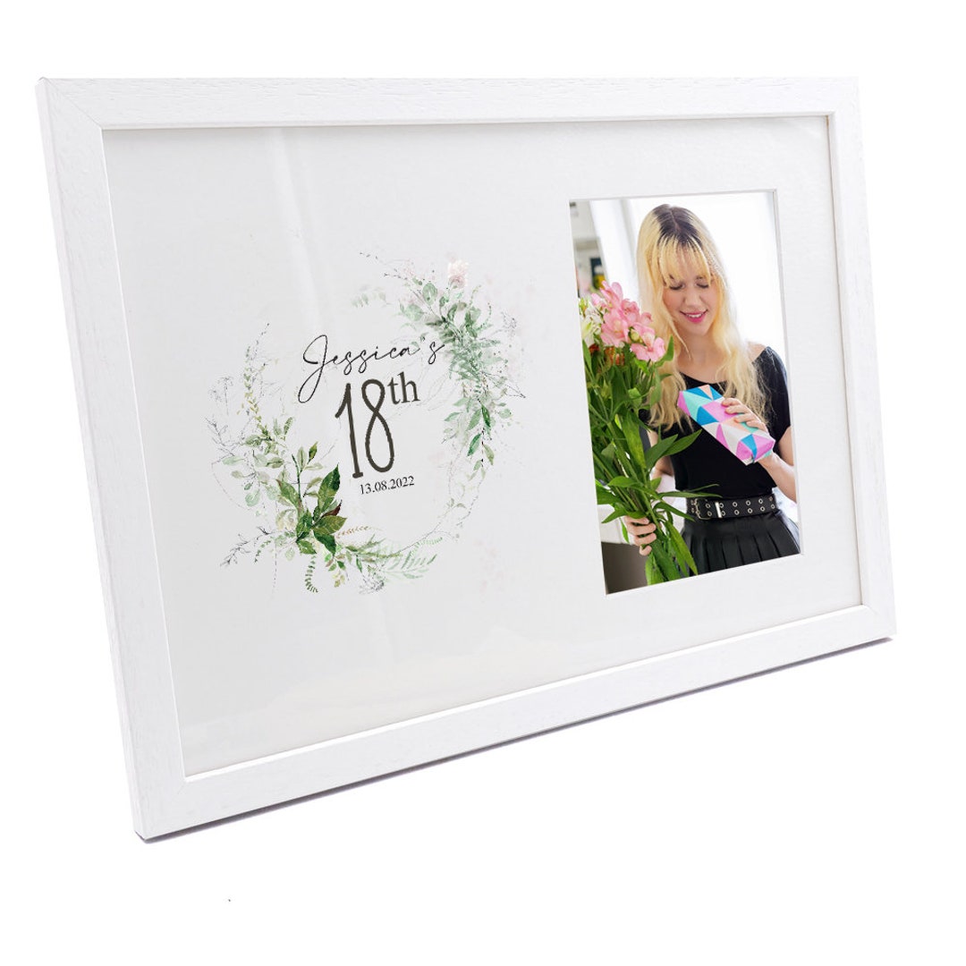 Personalised 18th Birthday Photo Frame Gift With Botanical Design - Etsy